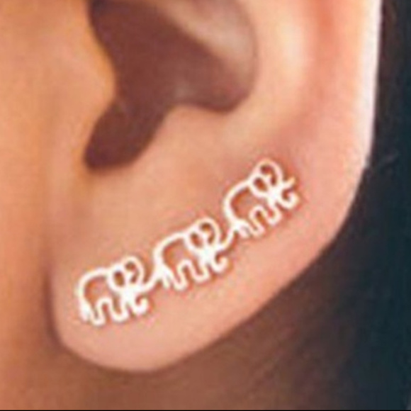 Jewelry | Elephant Ear Crawler Earrings Silver Ear Climber | Poshmark